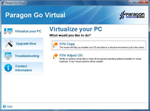 Paragon Go Virtual - Create virtual clone of a physical PC